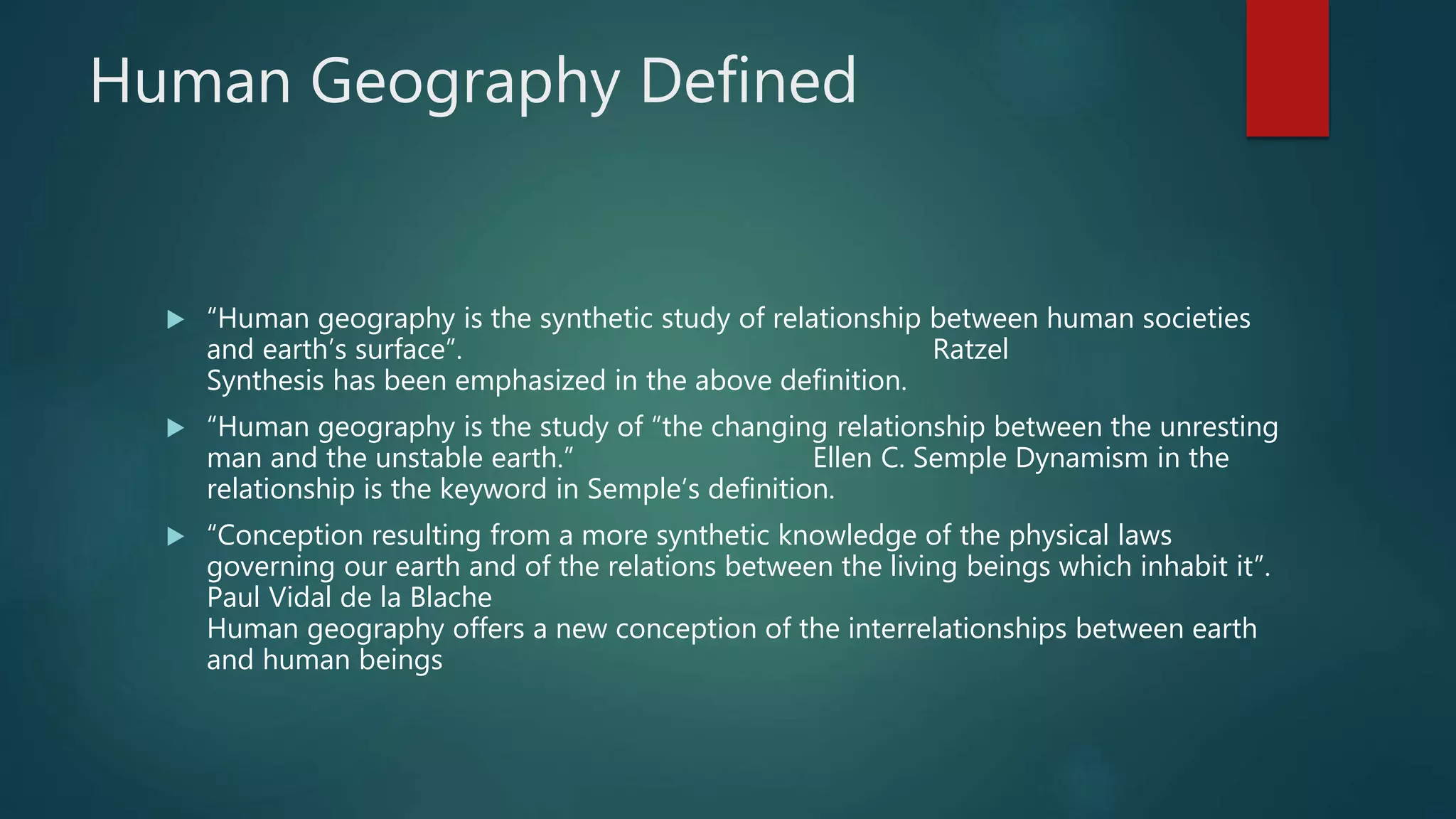 Chapter 1 human geography nature and scope | PPTX