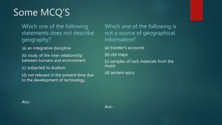 Chapter 1 human geography nature and scope | PPTX
