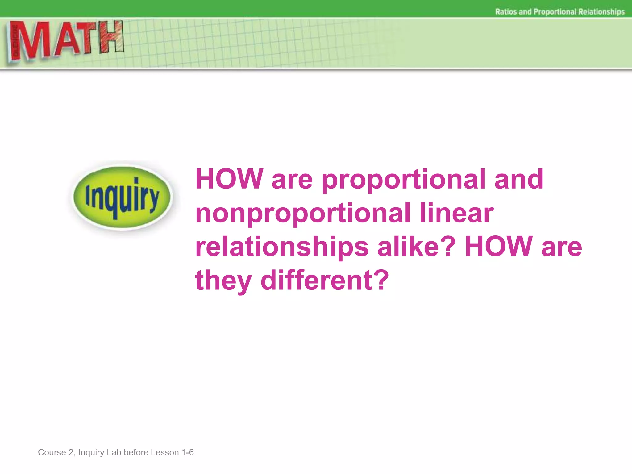 (7) Lab Inquiry - Proportional and Non-Proportional Relationships | PPTX