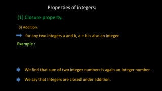 STANDARD 7 INTEGERS IN THIS PPT YOU CAN LEARN AND EDUCATE YOUR SELF. | PPTX