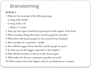 Chapter 1 in The Pearl by John Steinbeck | PPTX