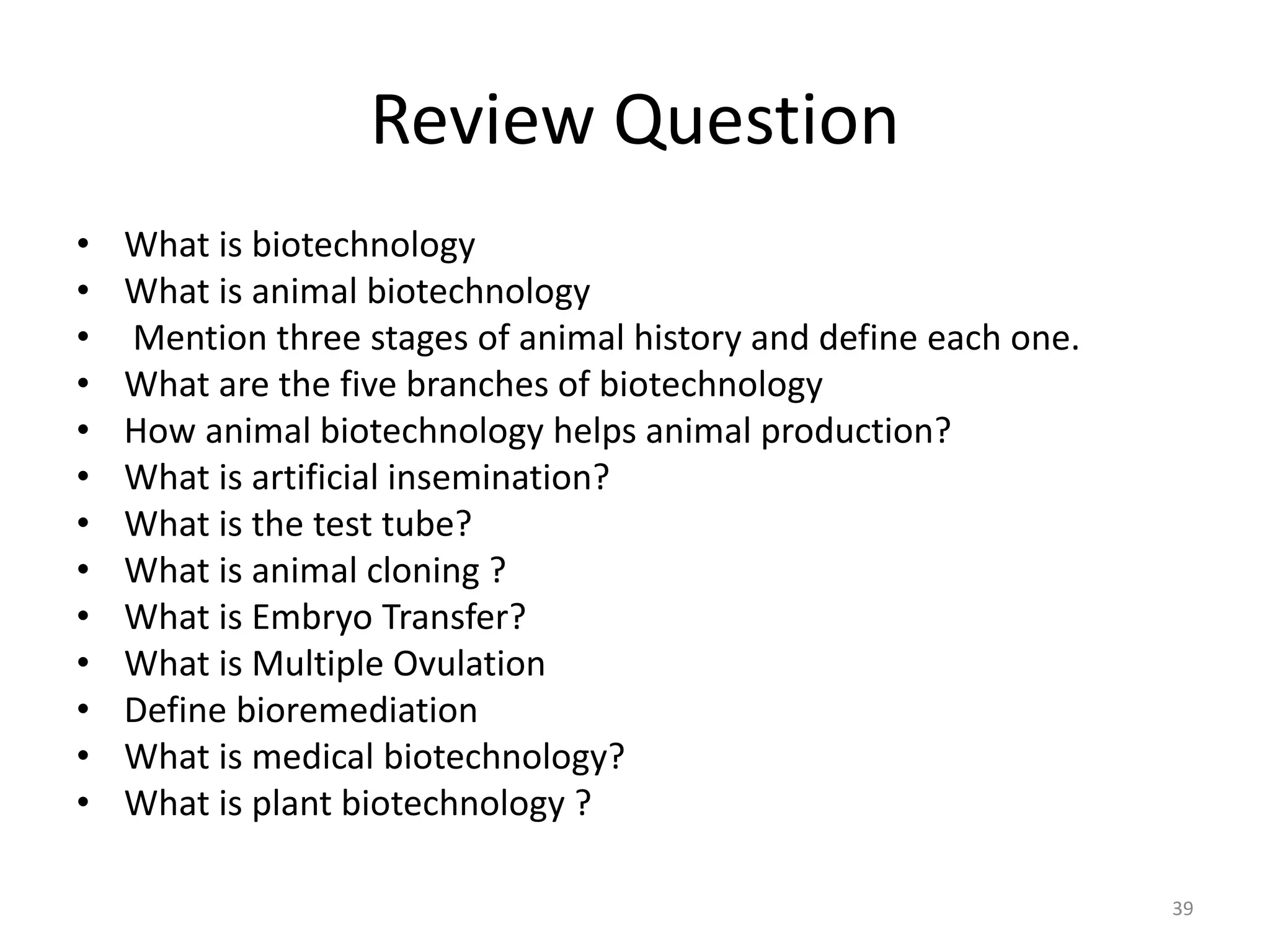 Introduction to Animal Biotechnology | PPTX