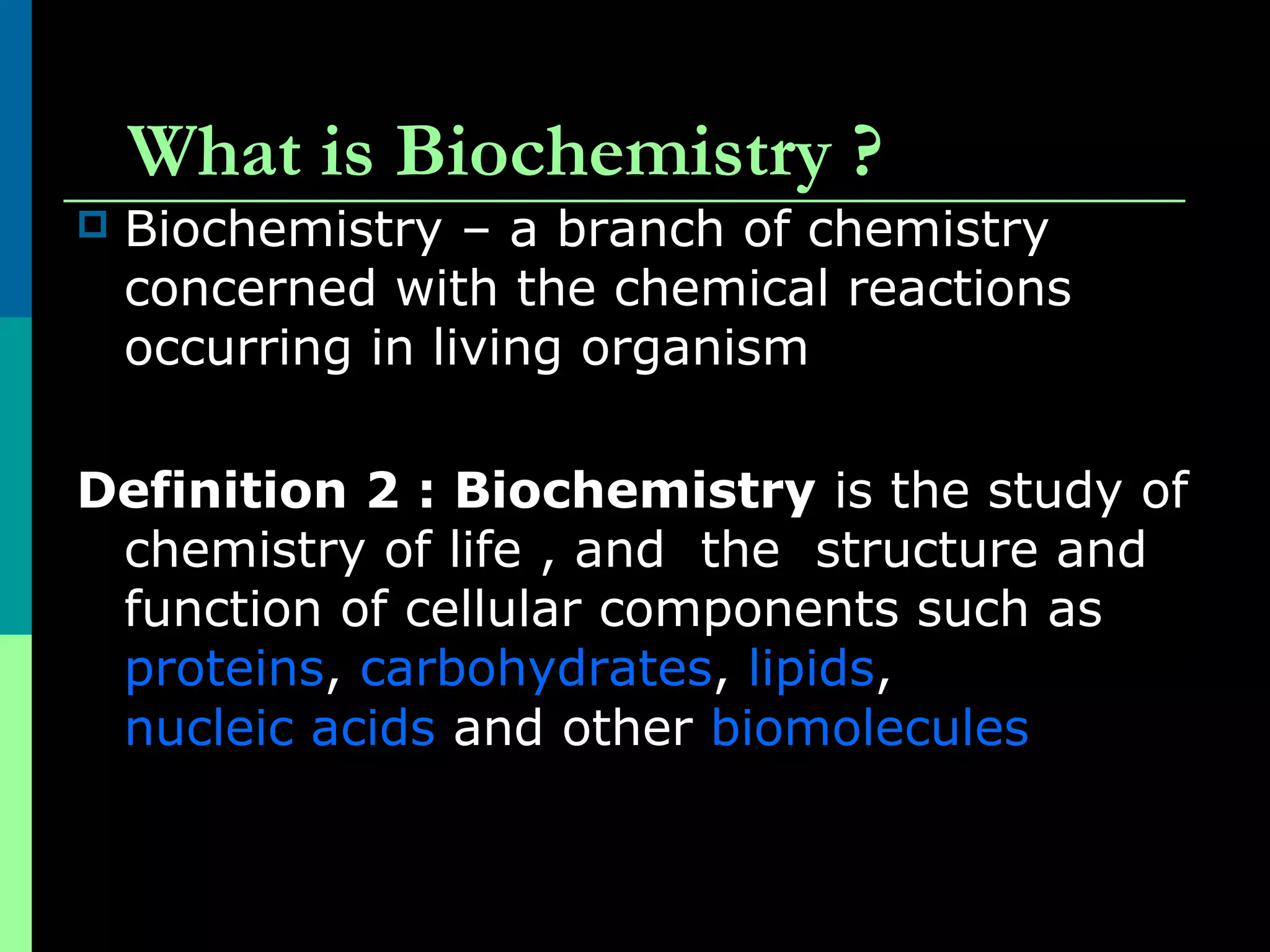 Chapter 1 intro biochem | PPT | Biological Sciences | Science