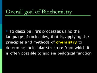 Chapter 1 intro biochem | PPT | Biological Sciences | Science