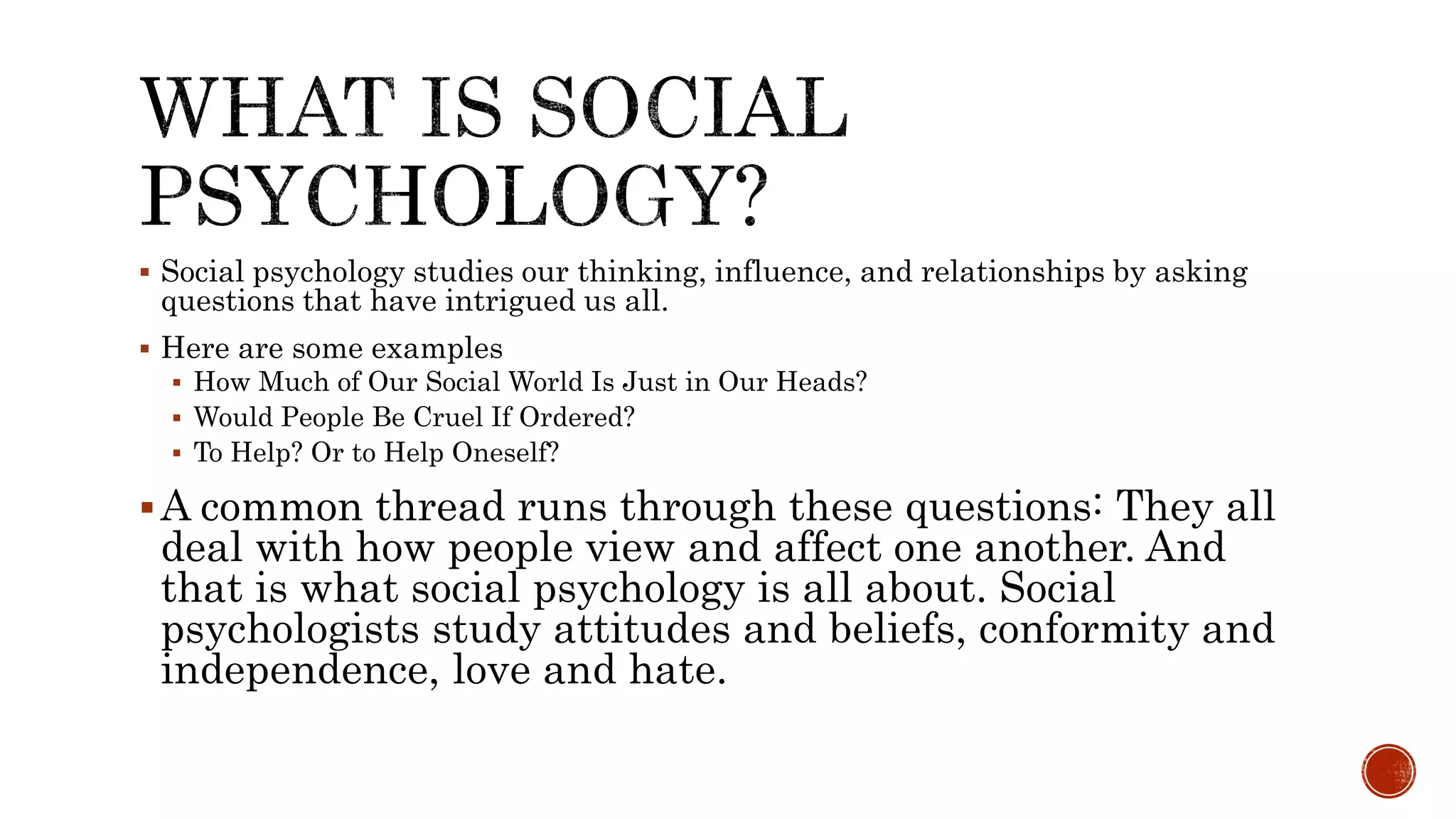Chapter 1 introducing social psychology | PPTX