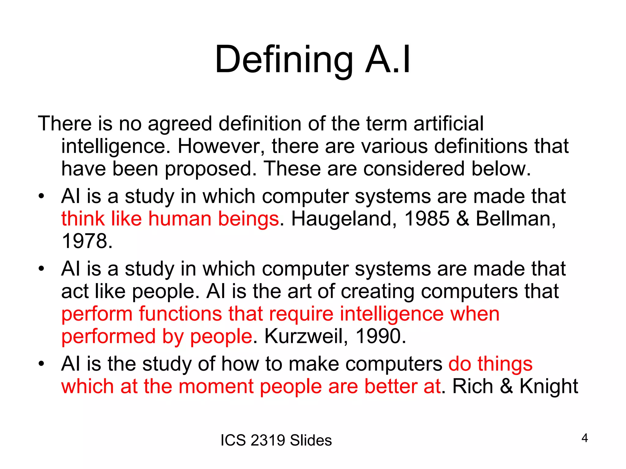 Artificial Intelligence- introduction | PPT