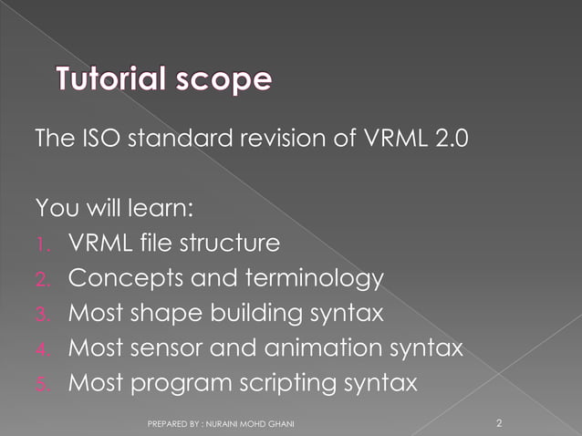 Chapter 1 - INTRODUCTION TO VRML | PPTX