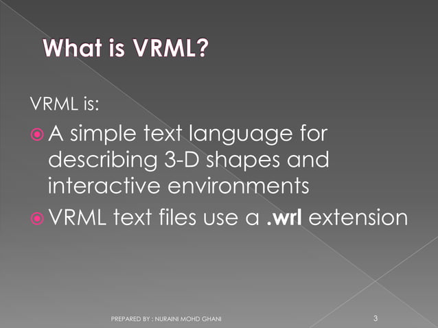 Chapter 1 - INTRODUCTION TO VRML | PPTX
