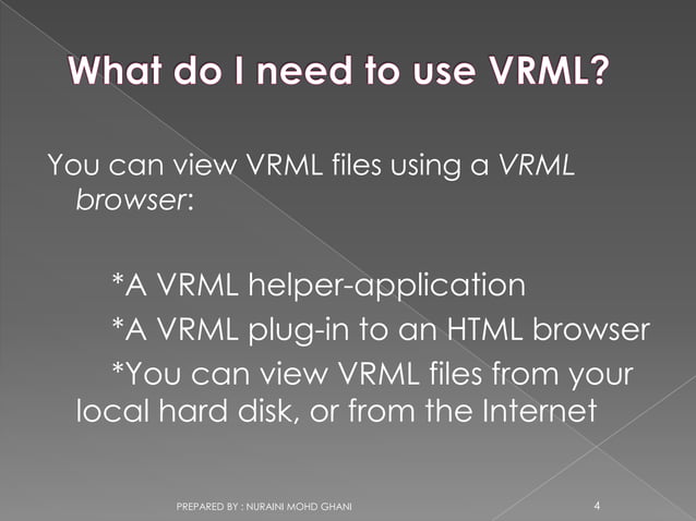 Chapter 1 - INTRODUCTION TO VRML | PPTX