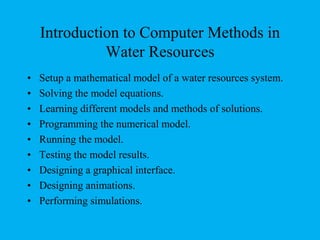 Soft Computing and Simulation in Water Resources: Chapter 1 ...