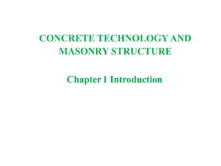 Chapter 1 Introduction of Concrete Technology | PDF