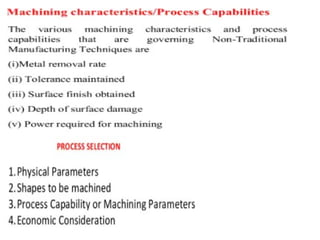 Chapter 1 Introduction to advanced machining methods | PPTX