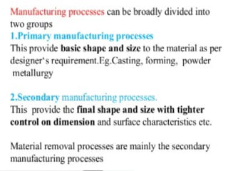 Chapter 1 Introduction to advanced machining methods | PPTX