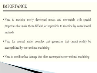 Chapter 1 Introduction to advanced machining methods | PPTX