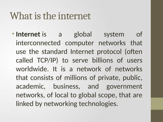 chapter1_introduction to internet presentation | PPTX