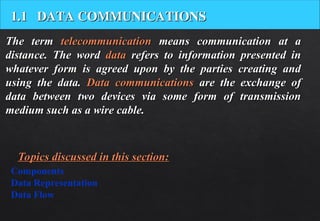 Chapter 1 Introduction.ppt talks about basic components of a network | PPT