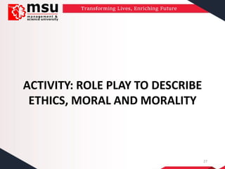 INTRODUCTION TO MORAL EDUCATION FOR BACH | PDF