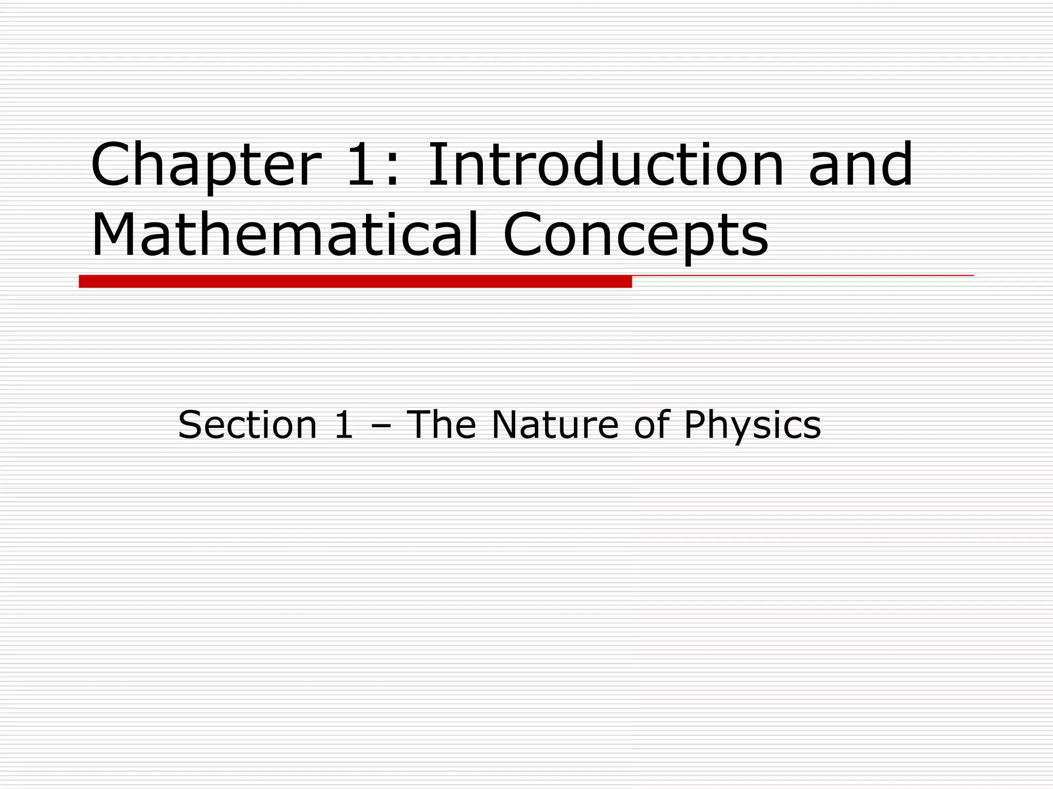 Ch 1: Introduction and Math Concepts | PPT