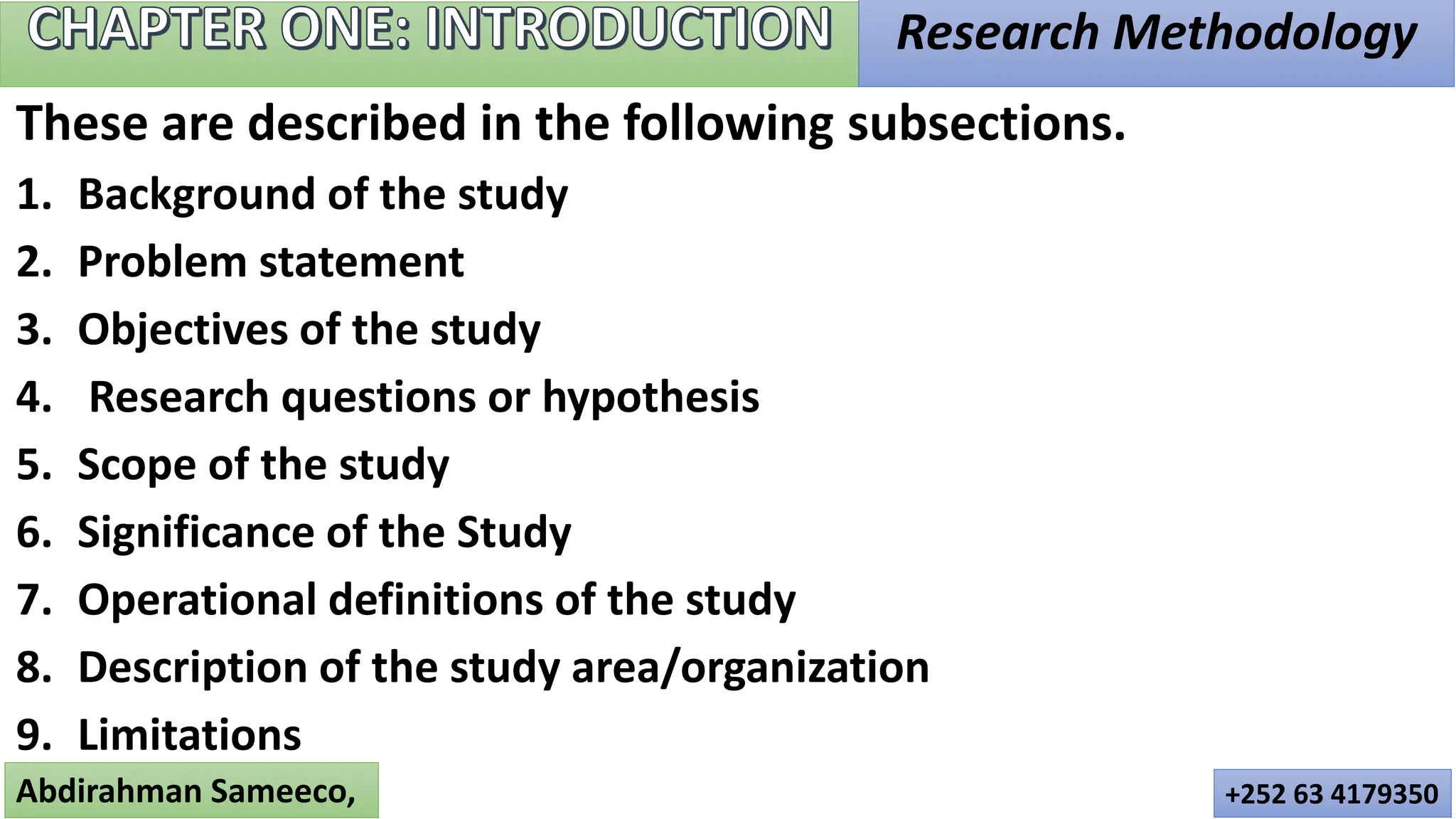 THESIS WRITING CHAPTER ONE: INTRODUCTION | PDF