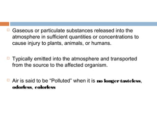 Chapter 1 introduction of air pollutio nlatest | PPT