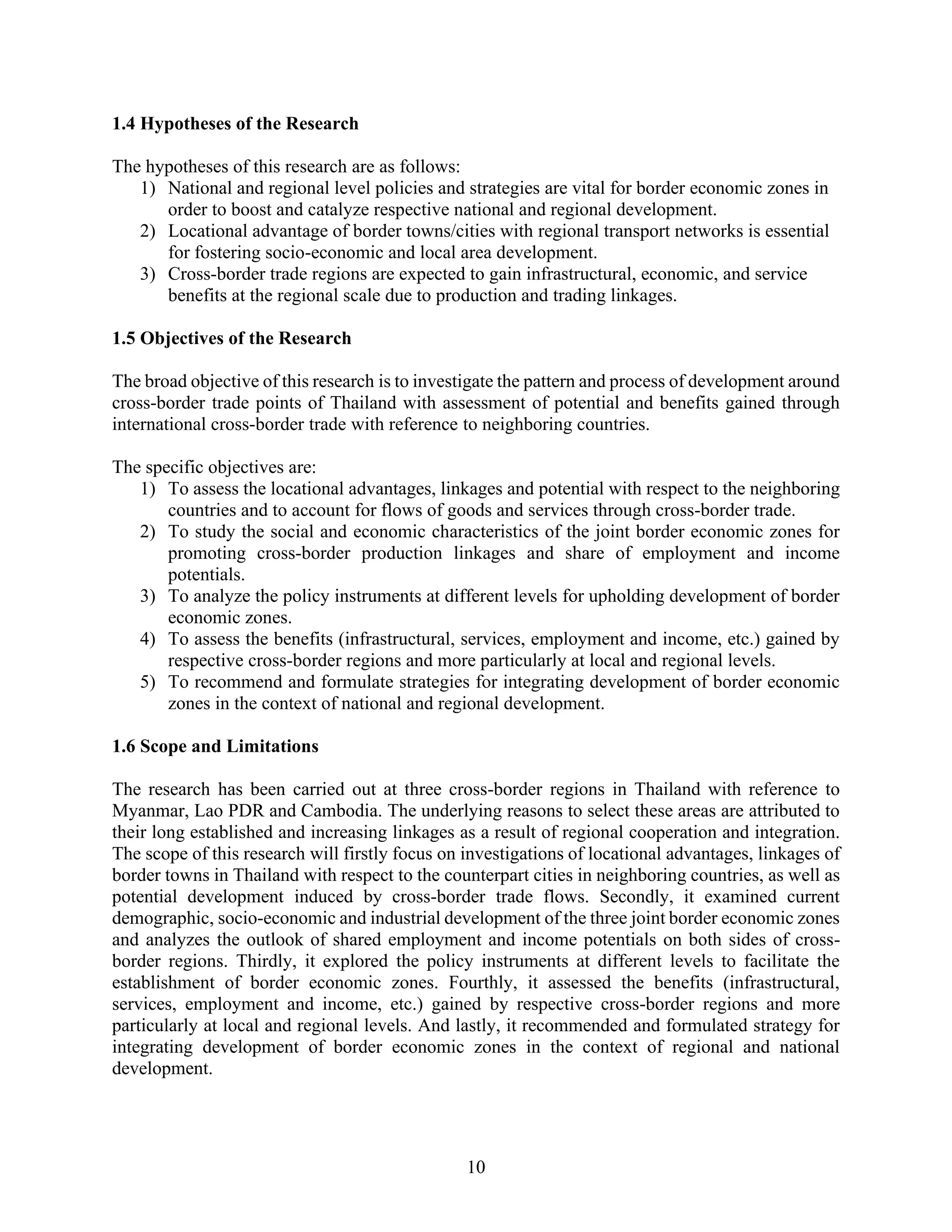 Chapter 1: Introduction of Dissertation Titled Border Economic Zones and Development Dynamics in ...