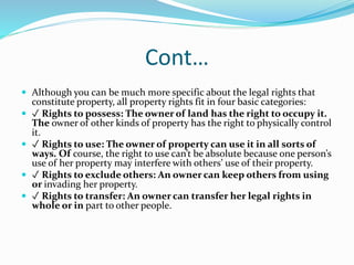 Chapter 1 introduction of law of property | PPTX