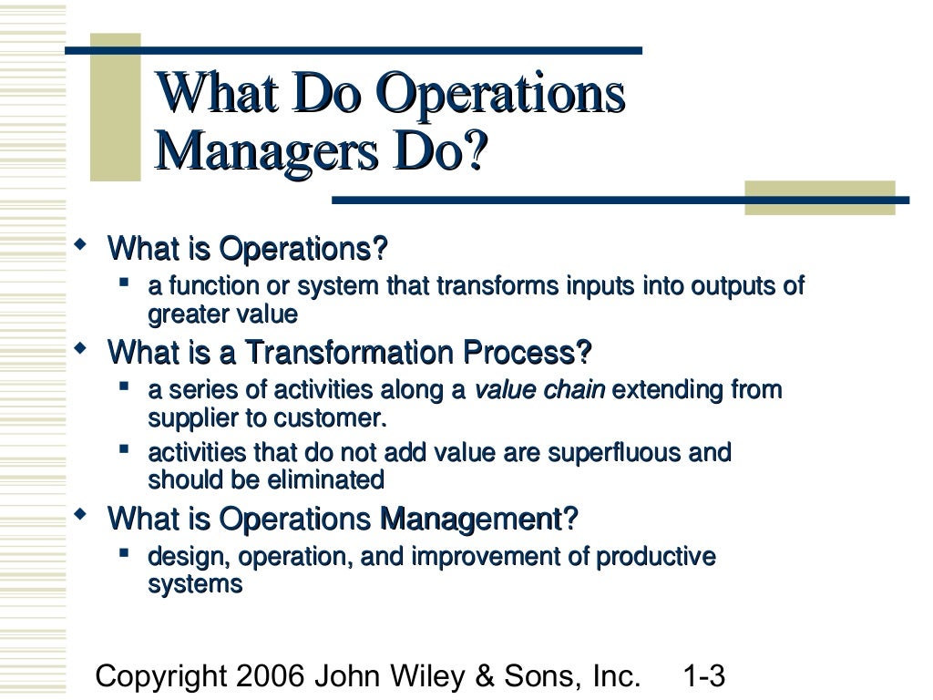 Chapter 1 introduction of Operation Management