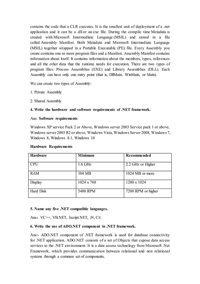 Chapter 1 introduction to .net