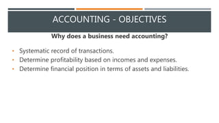 Chapter 1 Introduction to Accounting and Accounting Systems Part - I | PPT