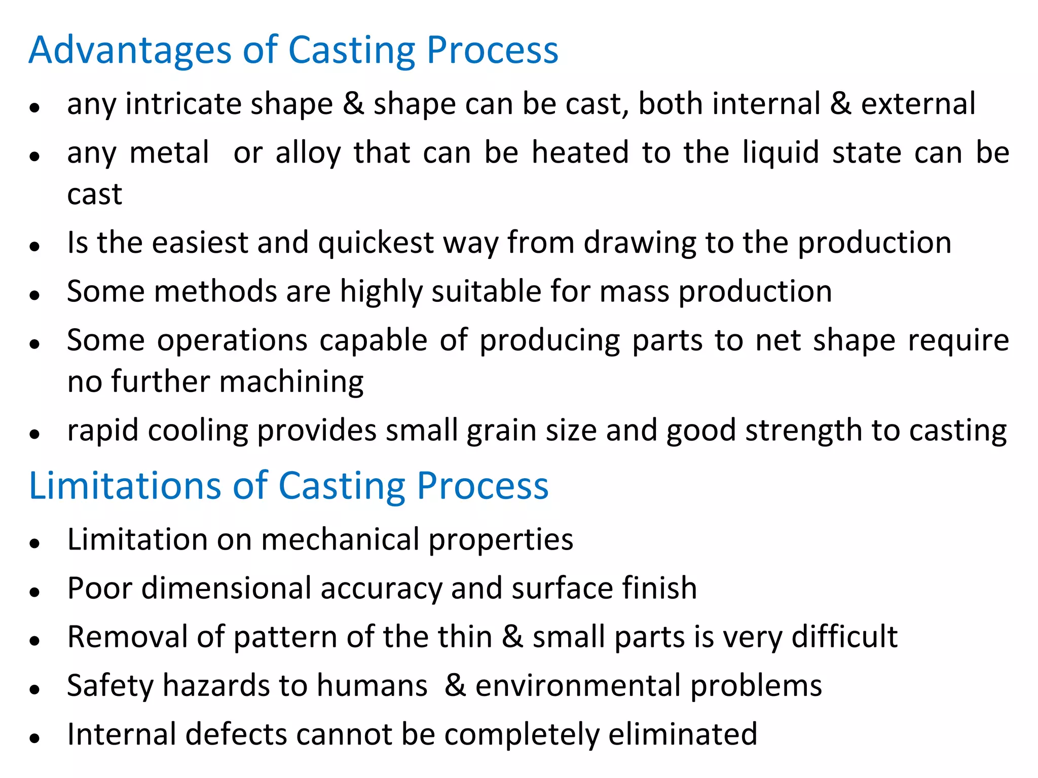 Chapter 1 introduction to casting process | PPTX