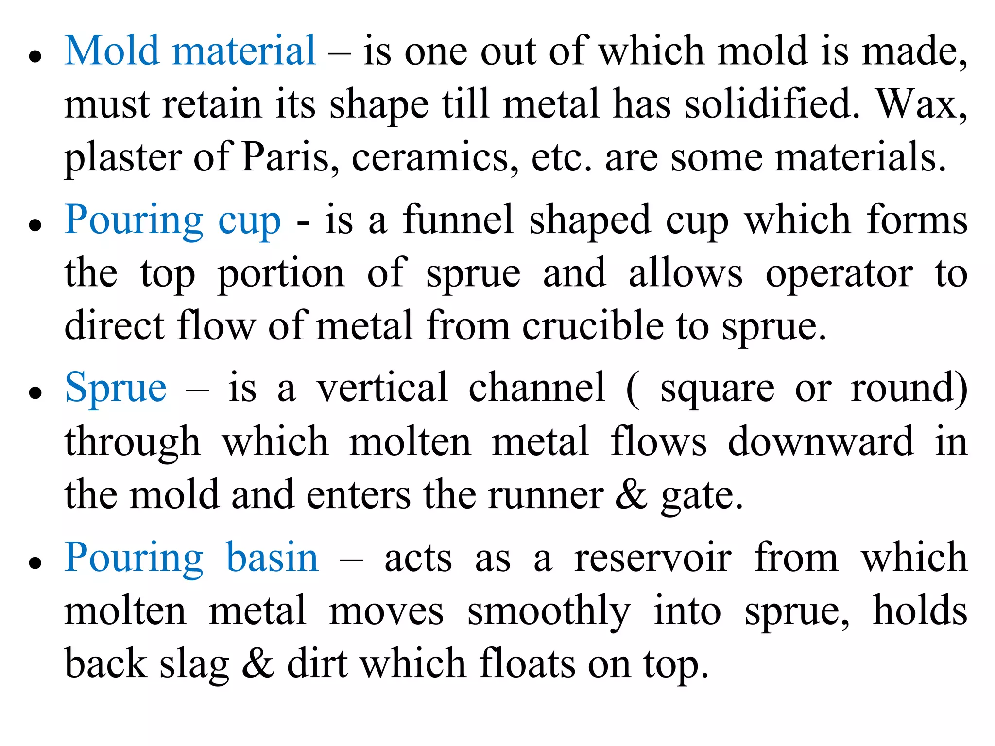 Chapter 1 introduction to casting process | PPTX