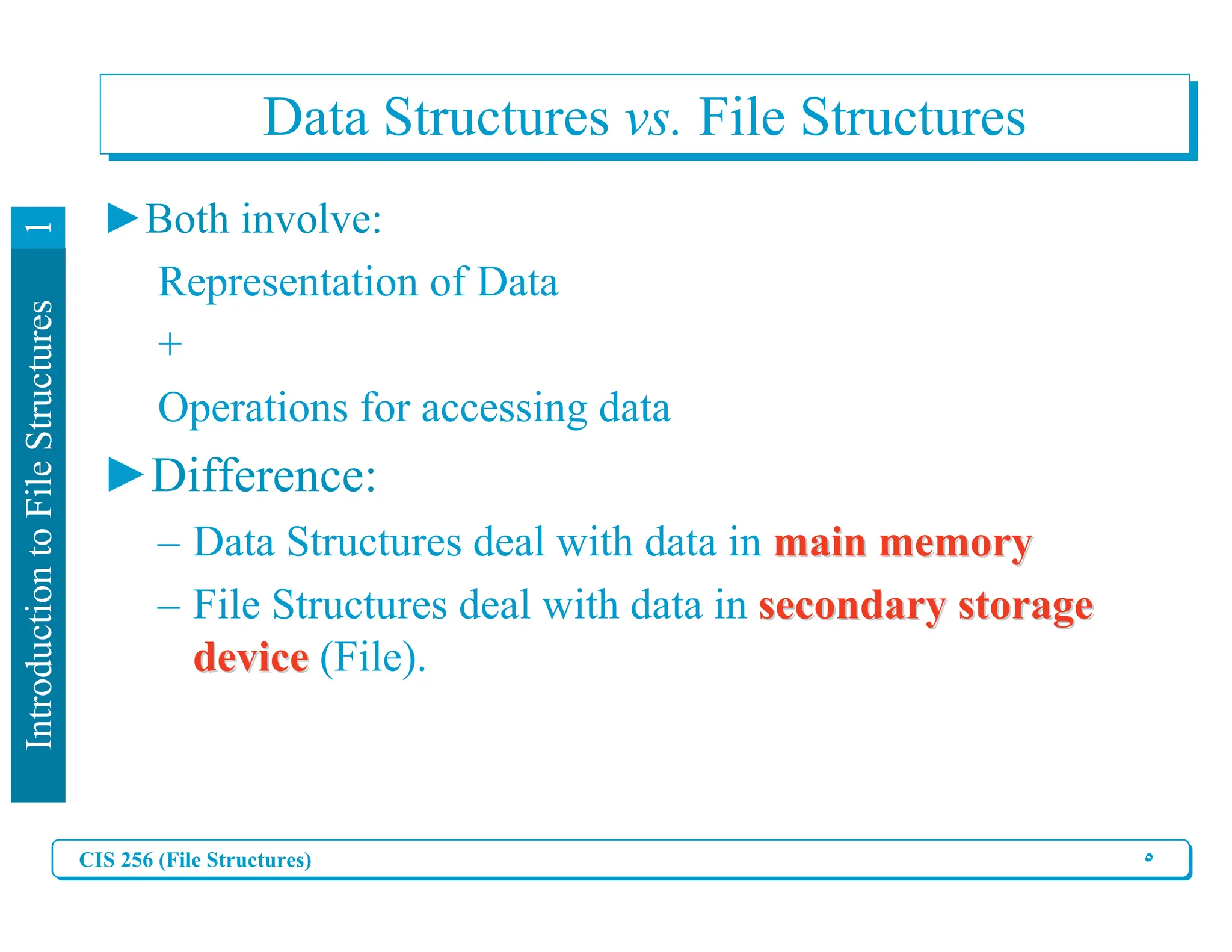 Chapter 1_ Introduction to File Structures.pdf | Databases | Computer Software and Applications
