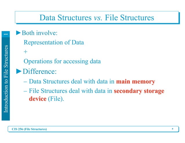 Chapter 1_ Introduction to File Structures.pdf | Databases | Computer Software and Applications