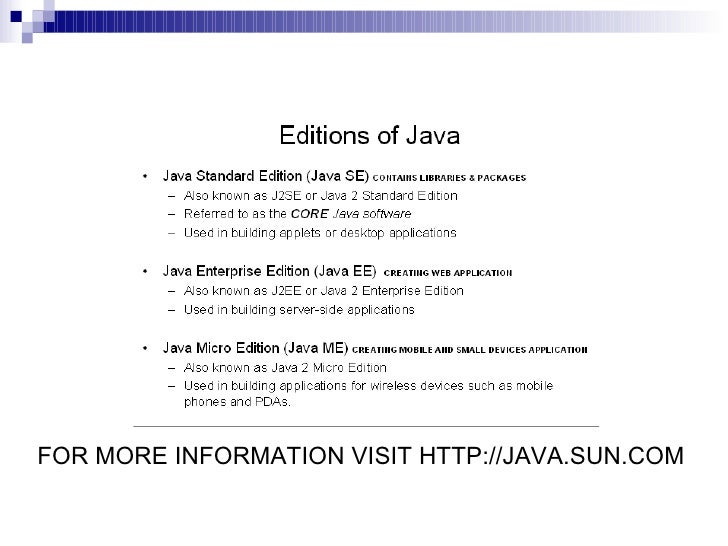 Chapter 1 introduction to java technology