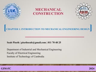 Chapter 1 Introduction to Mechanical Engineering Design.pptx