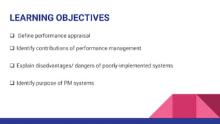 Chapter 1 introduction to performance appraisal | PPTX