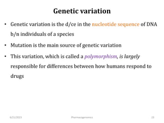 Chapter 1 Introduction to Pharmacogenomics.pptx