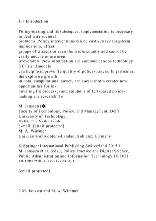 Chapter 1Introduction to Policy-Making in the Digital Age.docx