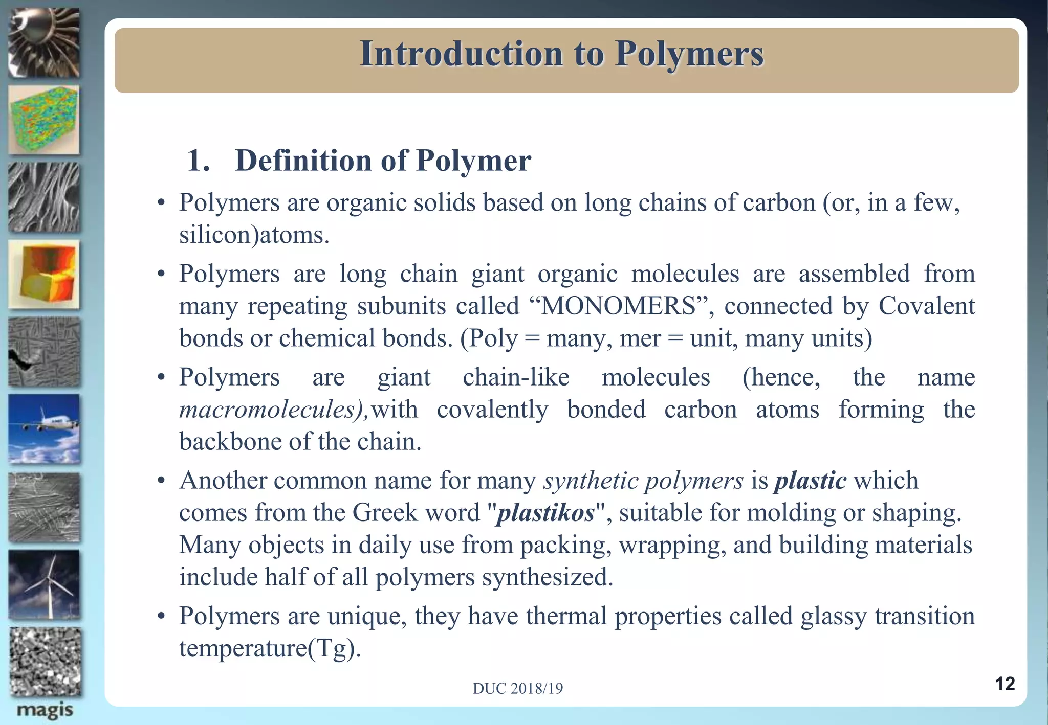 Chapter 1 introduction to polymers | PPT