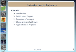 Chapter 1 introduction to polymers | PPT
