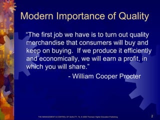 Chapter 1 TQM Introduction to Quality | PPT
