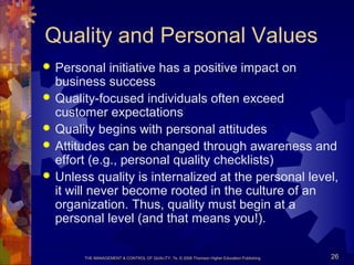 Chapter 1 TQM Introduction to Quality | PPT
