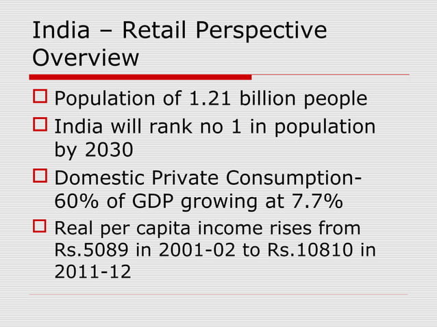 Introduction to Retail | PPT | Retail Industry | Industries