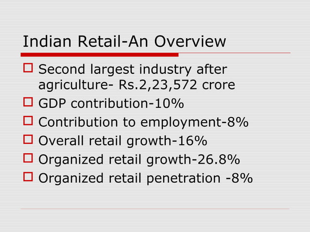 Introduction to Retail | PPT | Retail Industry | Industries