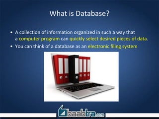Chapter 1 introduction to sql server | PPTX