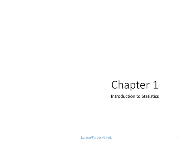 Intro To Statistics Chapter 1 Ppt