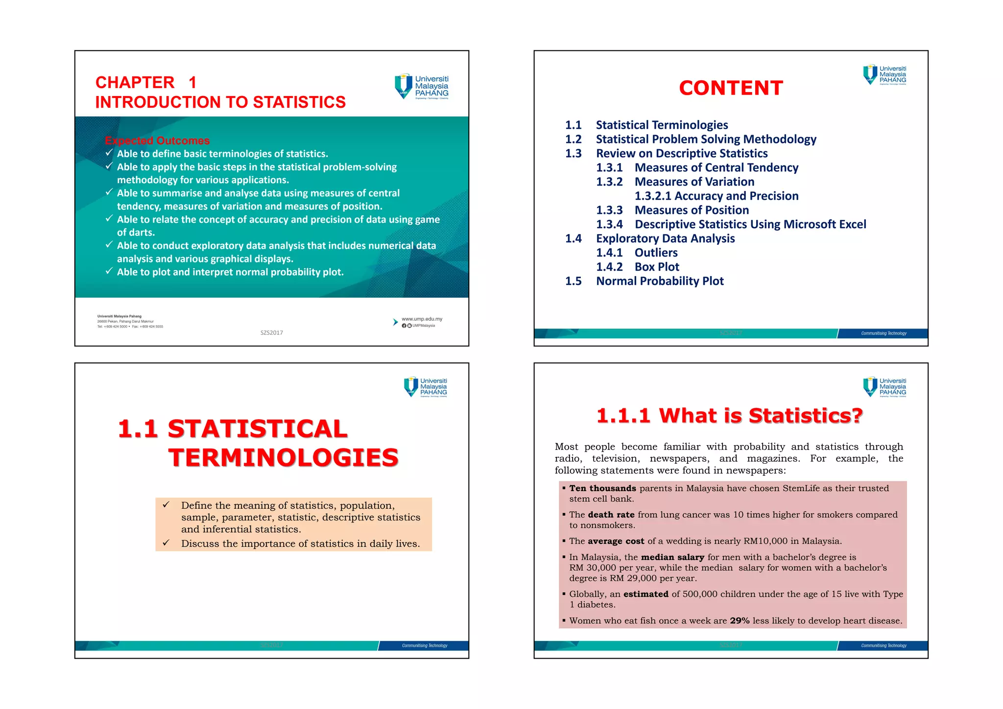 Chapter 1 introduction to statistics. | PDF