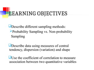Chapter 1_Introduction to statistics.pptx sampling techniques | PPTX