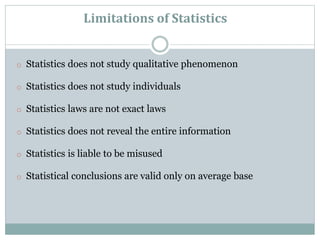 Chapter 1 Introduction to statistics, Definitions, scope and limitations.pptx