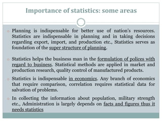 Chapter 1 Introduction to statistics, Definitions, scope and ...